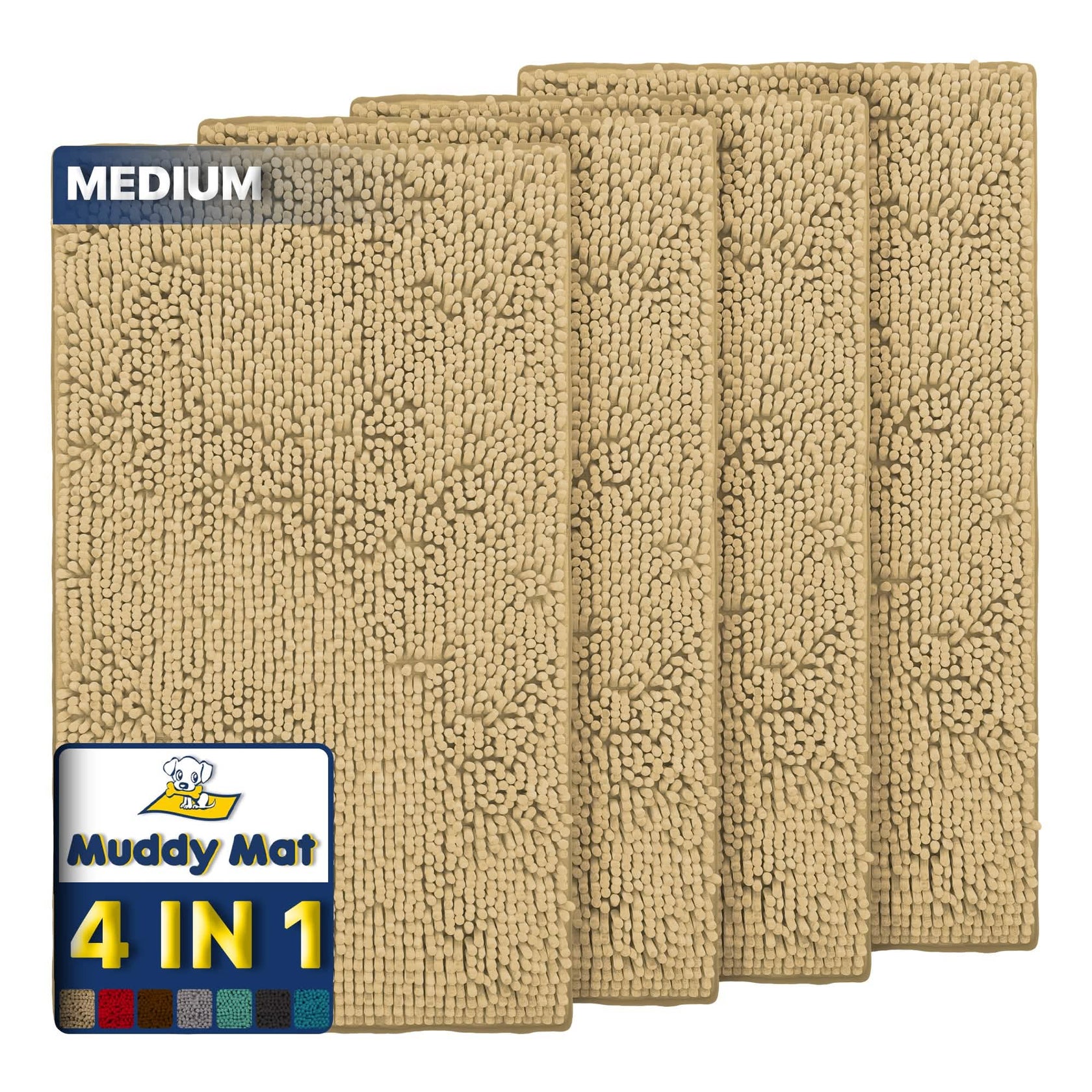 Muddy Mat® - Anti-Mud Dog Door Mat - Pack of 4