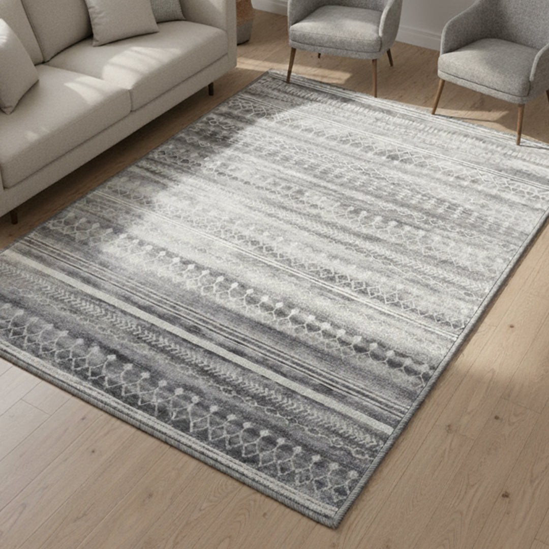 Muddy Mat® Greyline Washable Area Rugs for Living Room, Bedroom & Dini